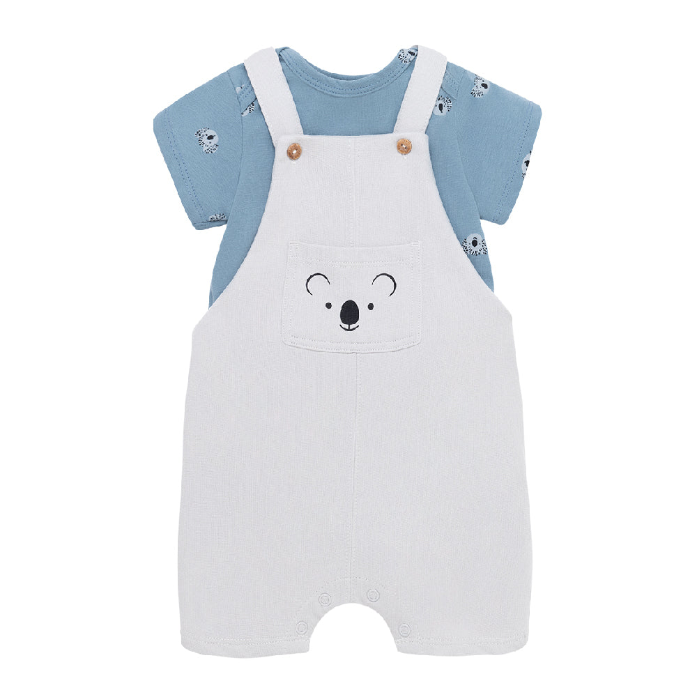 Conjunto corto de jardinera y body manga corta para recién nacido niño ...